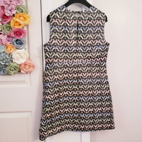 Milly | Dresses | Milly Luxury Metallic Aline Multi Dress 6 | Poshmark
